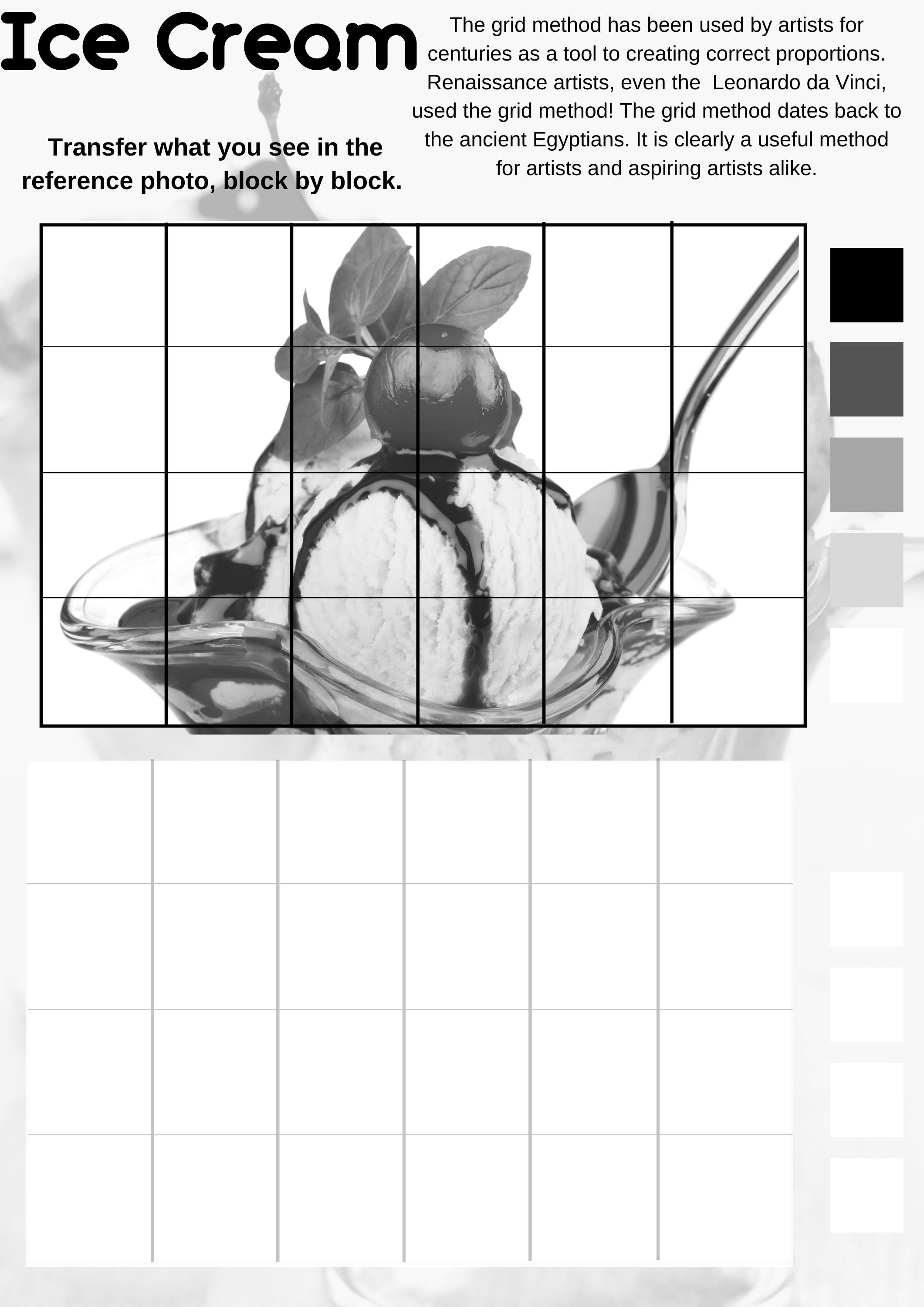 Printable Art Worksheets Activity, Ice Cream, Drawing Practice ...