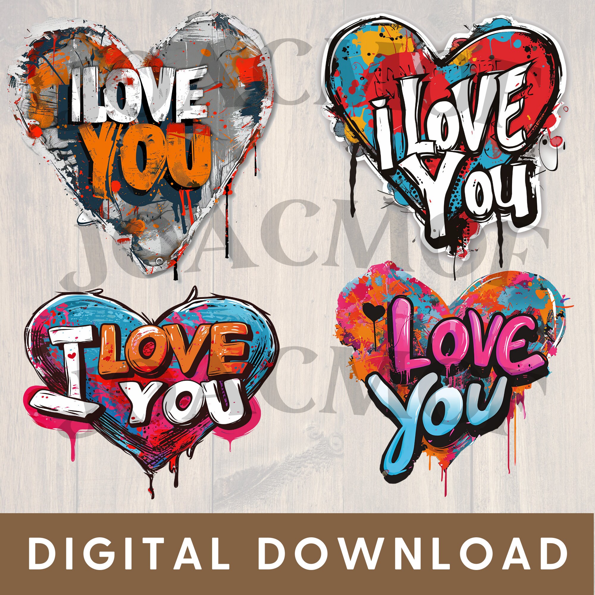 Graffiti Heart Clipart 16 Png Bundle Valentines Day Illustration ...