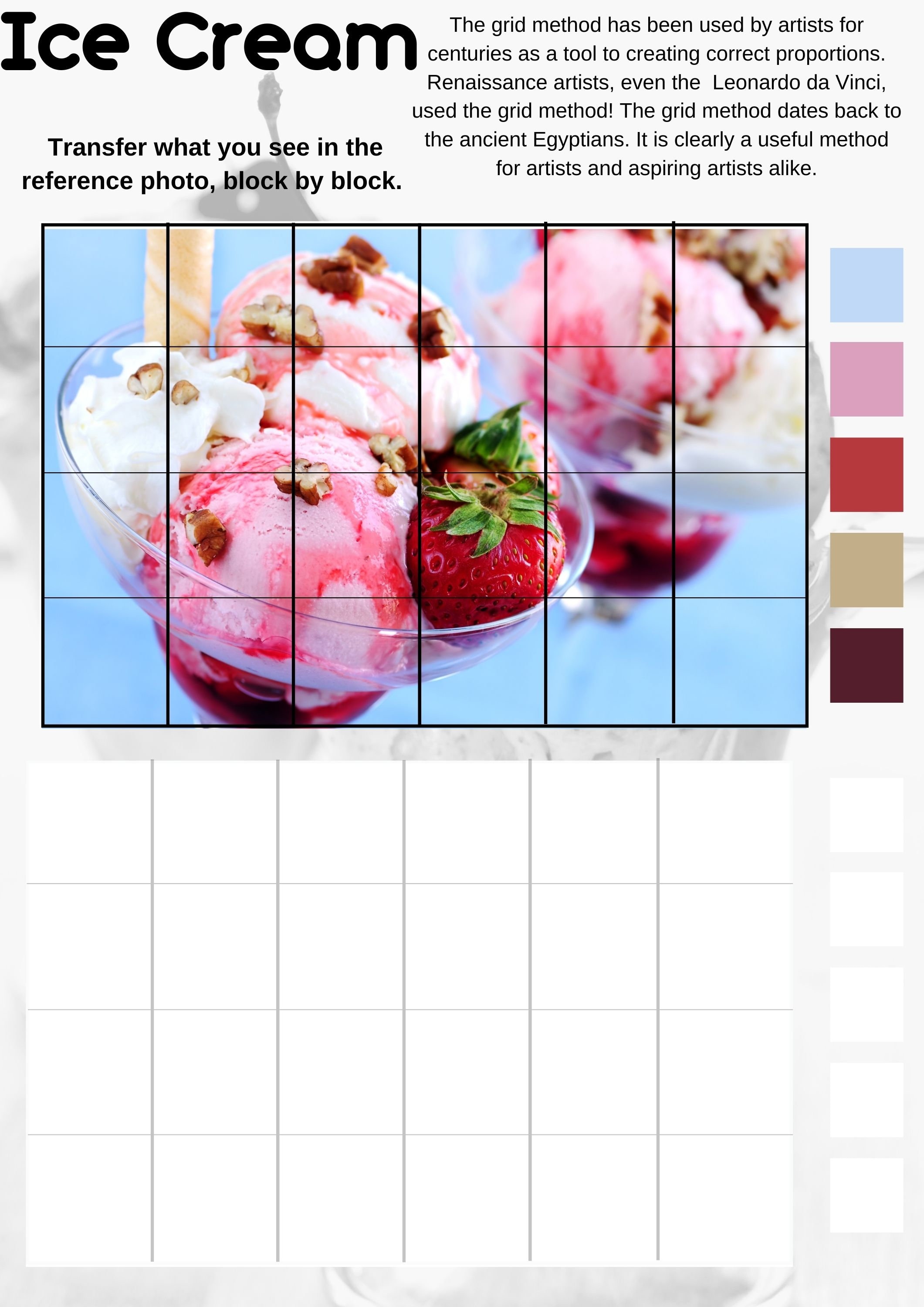 Printable Art Worksheets Activity, Ice Cream, Drawing Practice ...