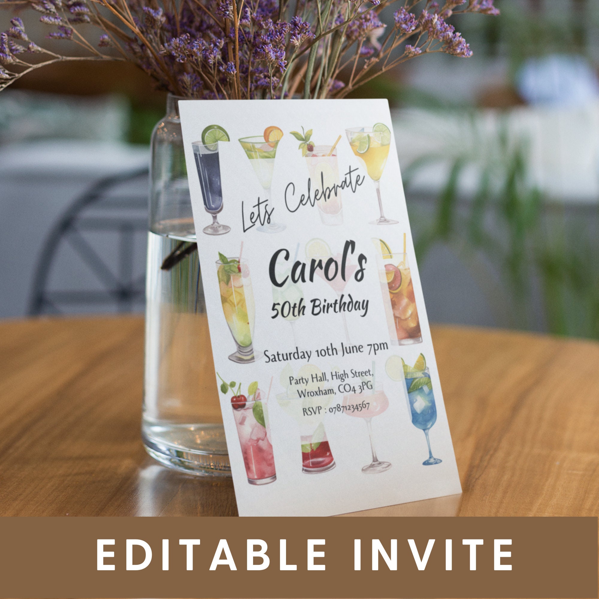 Cocktail Party Editable Invitation Instant Download Cocktail Party ...