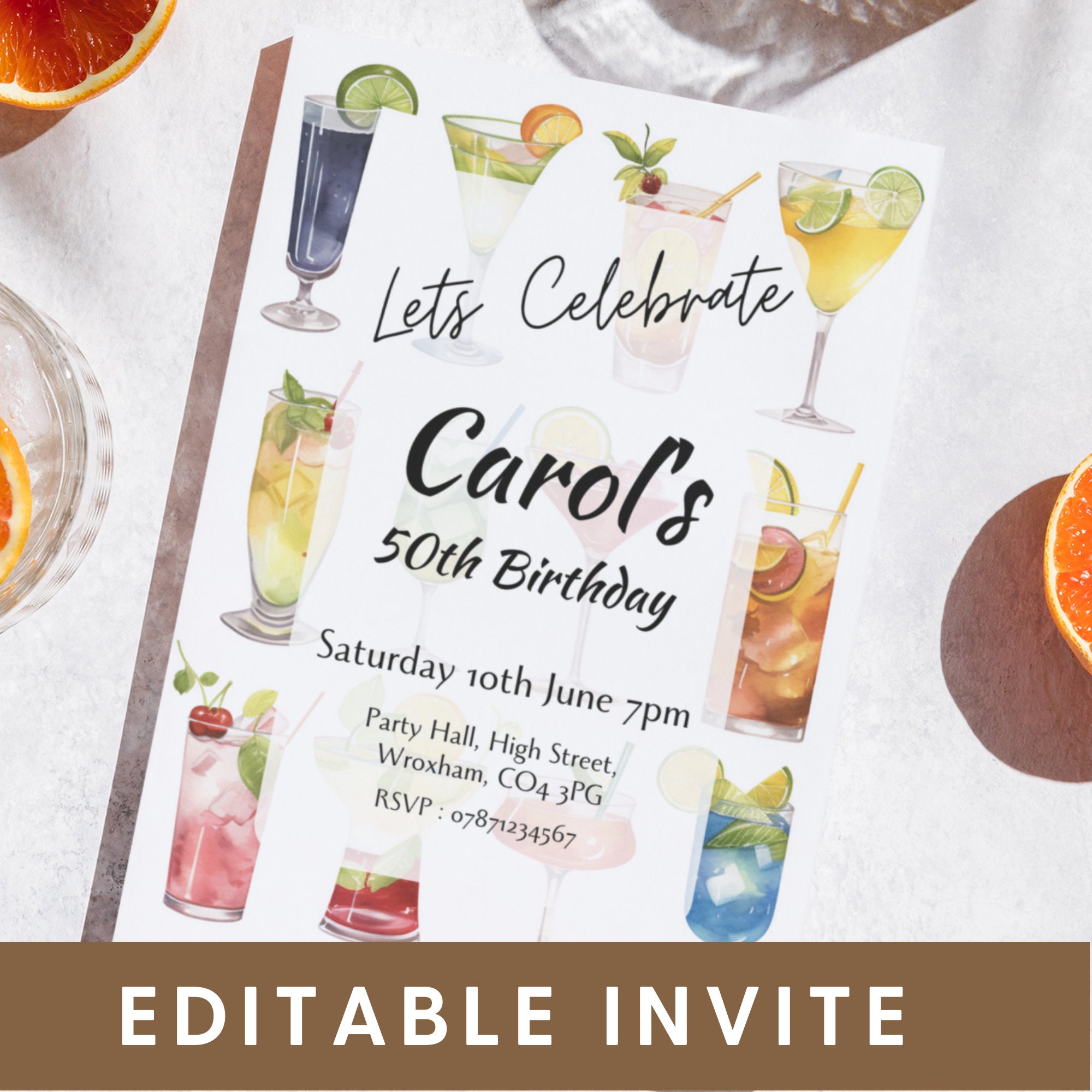 Cocktail Party Editable Invitation Instant Download Cocktail Party ...