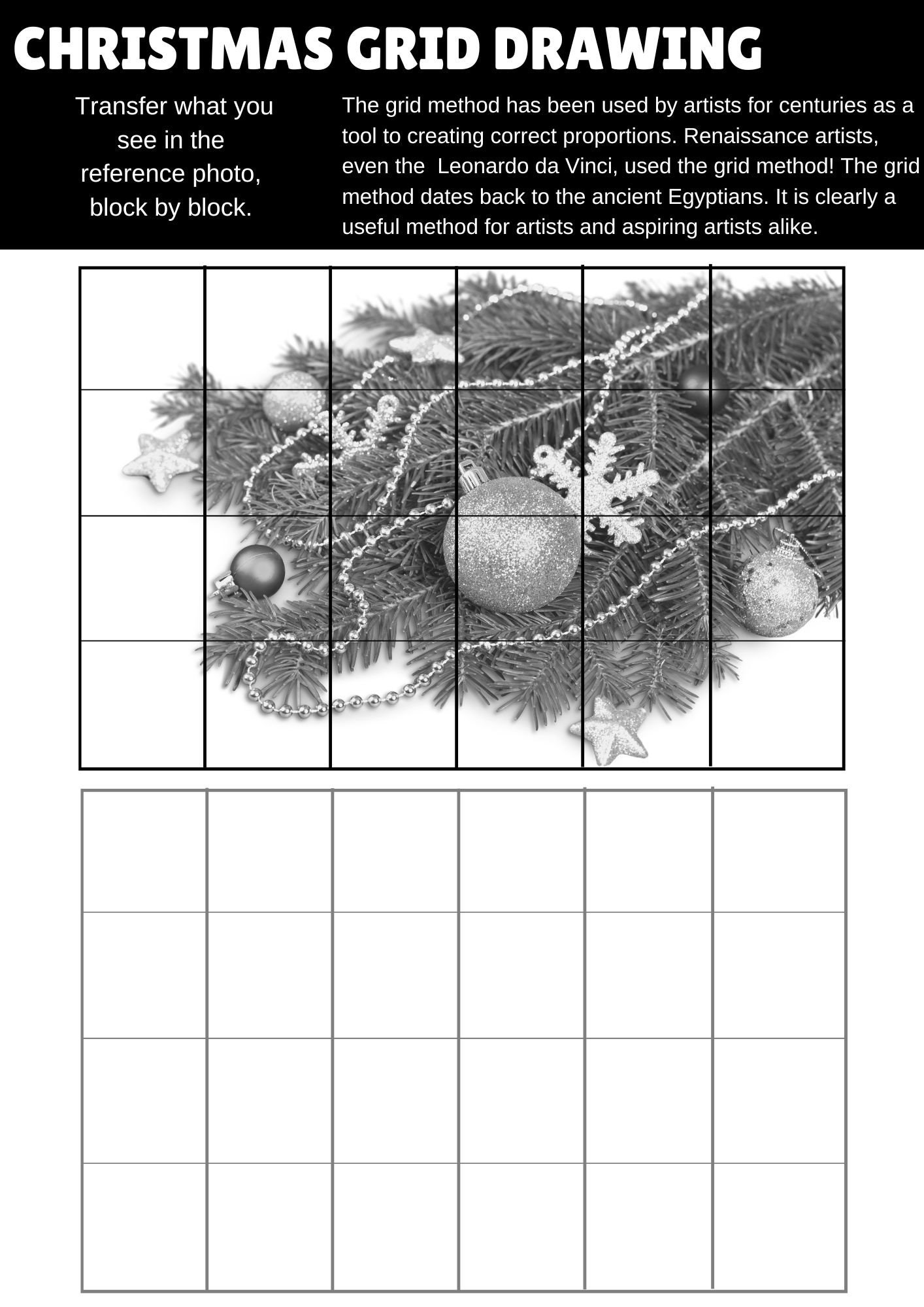 Christmas Grid Drawing Printable Art Worksheets Activity - Etsy Australia