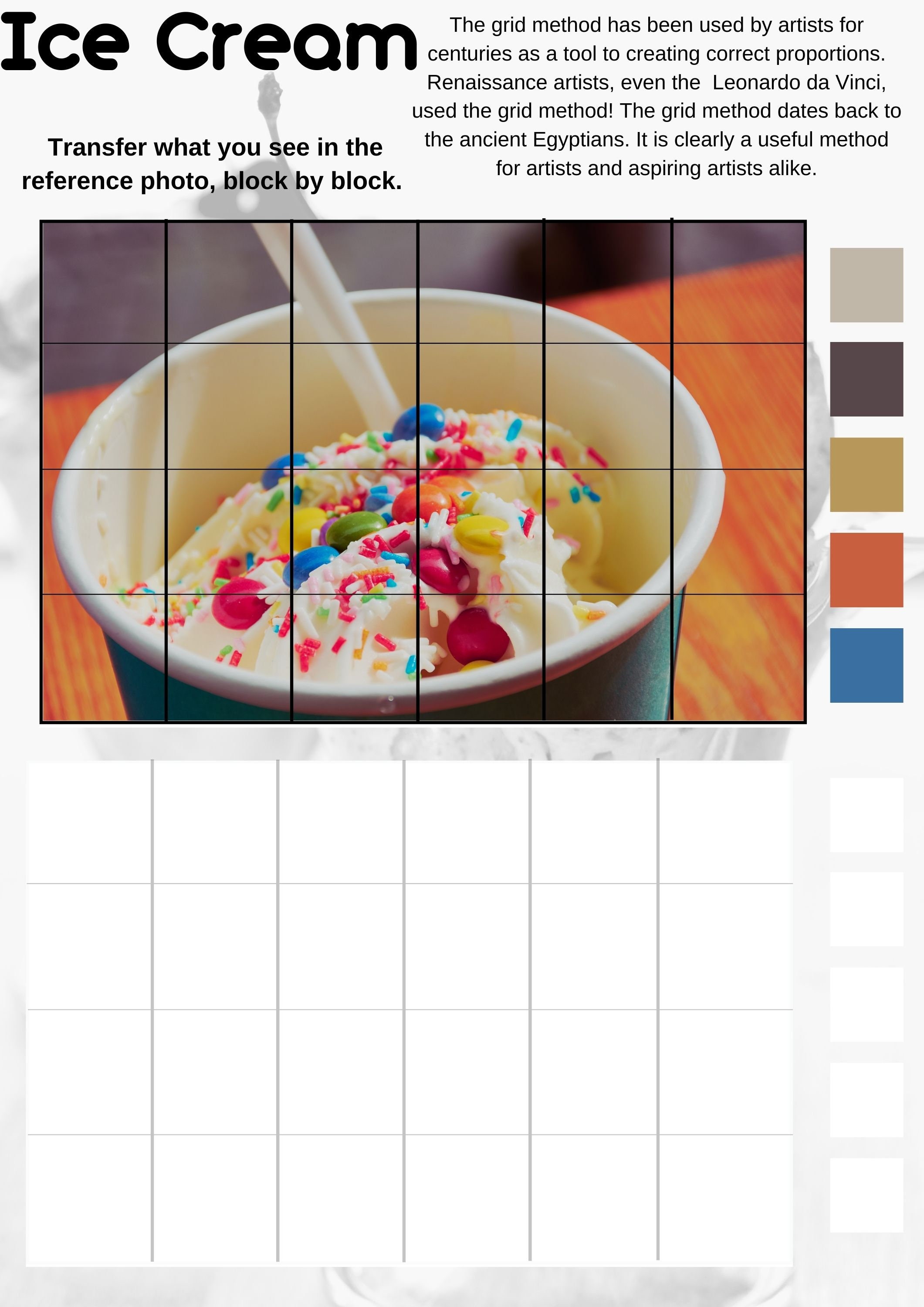 Printable Art Worksheets Activity, Ice Cream, Drawing Practice ...