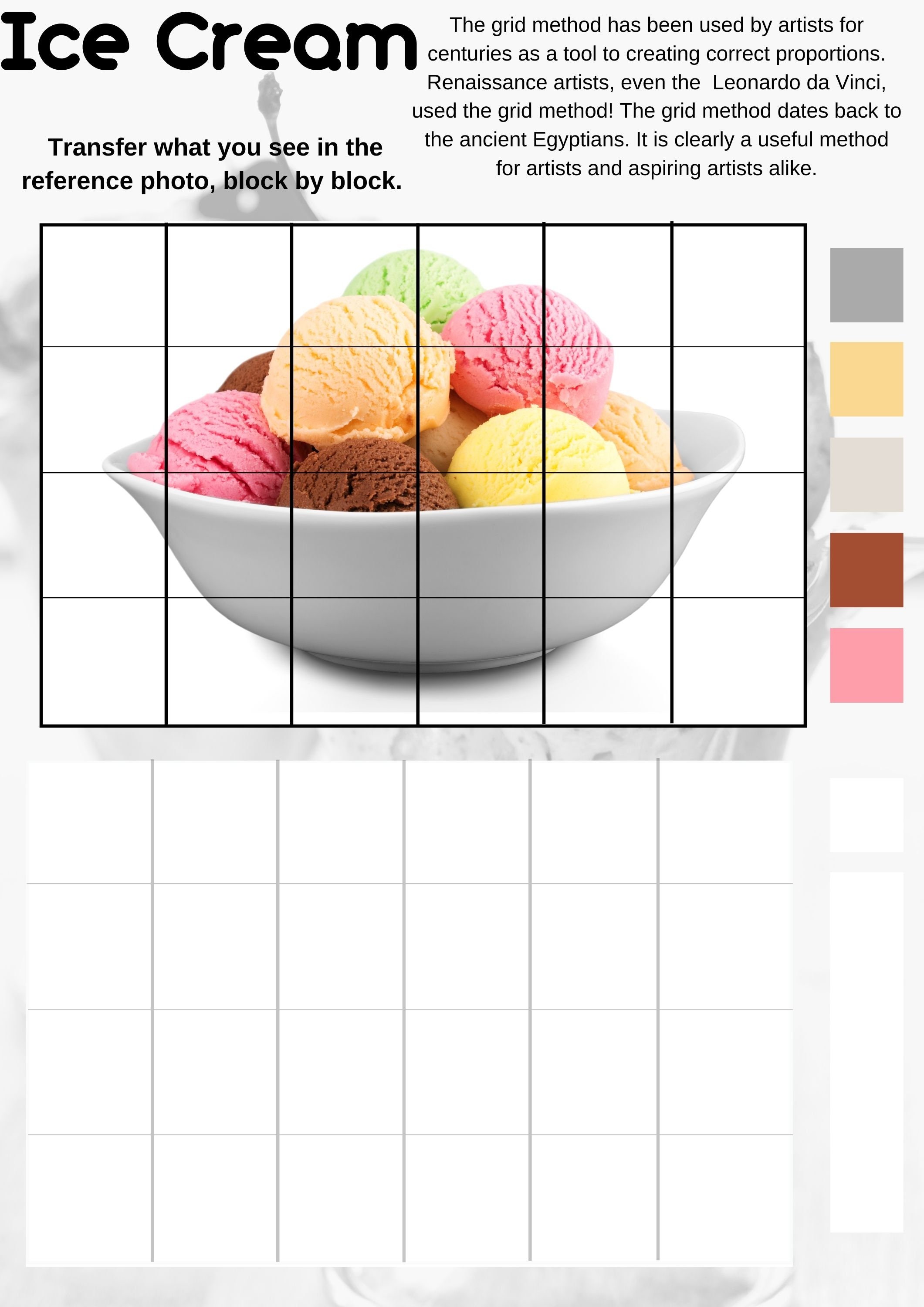 Printable Art Worksheets Activity, Ice Cream, Drawing Practice ...