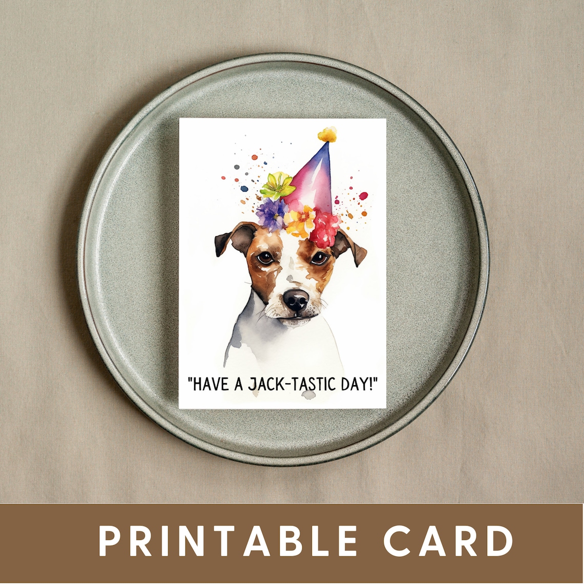 Jack Russell Greeting Card Instant Digital Download Printable Birthday ...