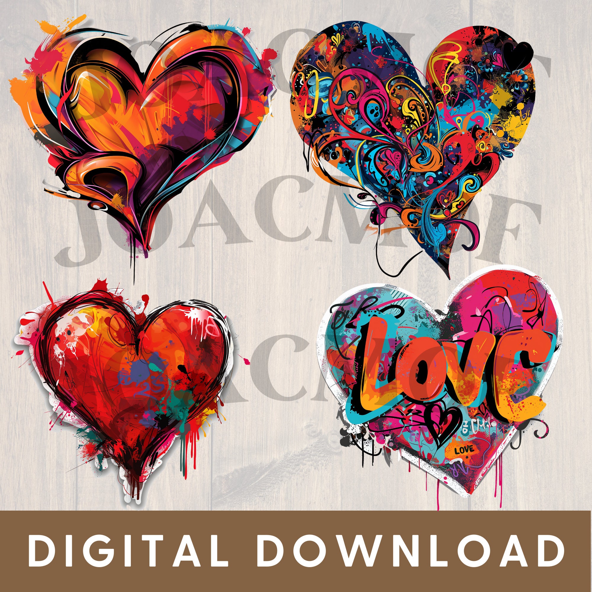 Graffiti Heart Clipart 16 Png Bundle Valentines Day Illustration ...