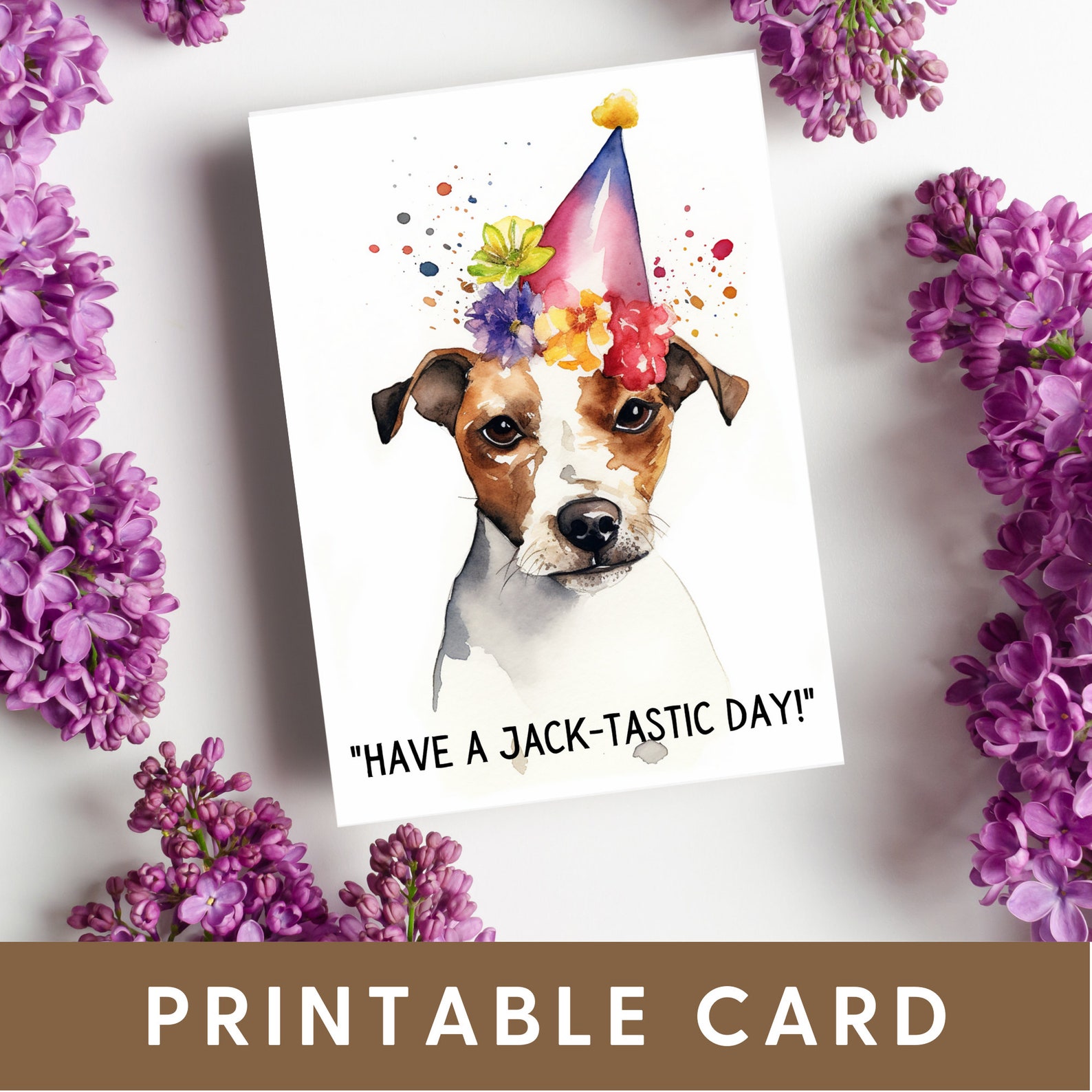 Jack Russell Greeting Card Instant Digital Download Printable Birthday ...