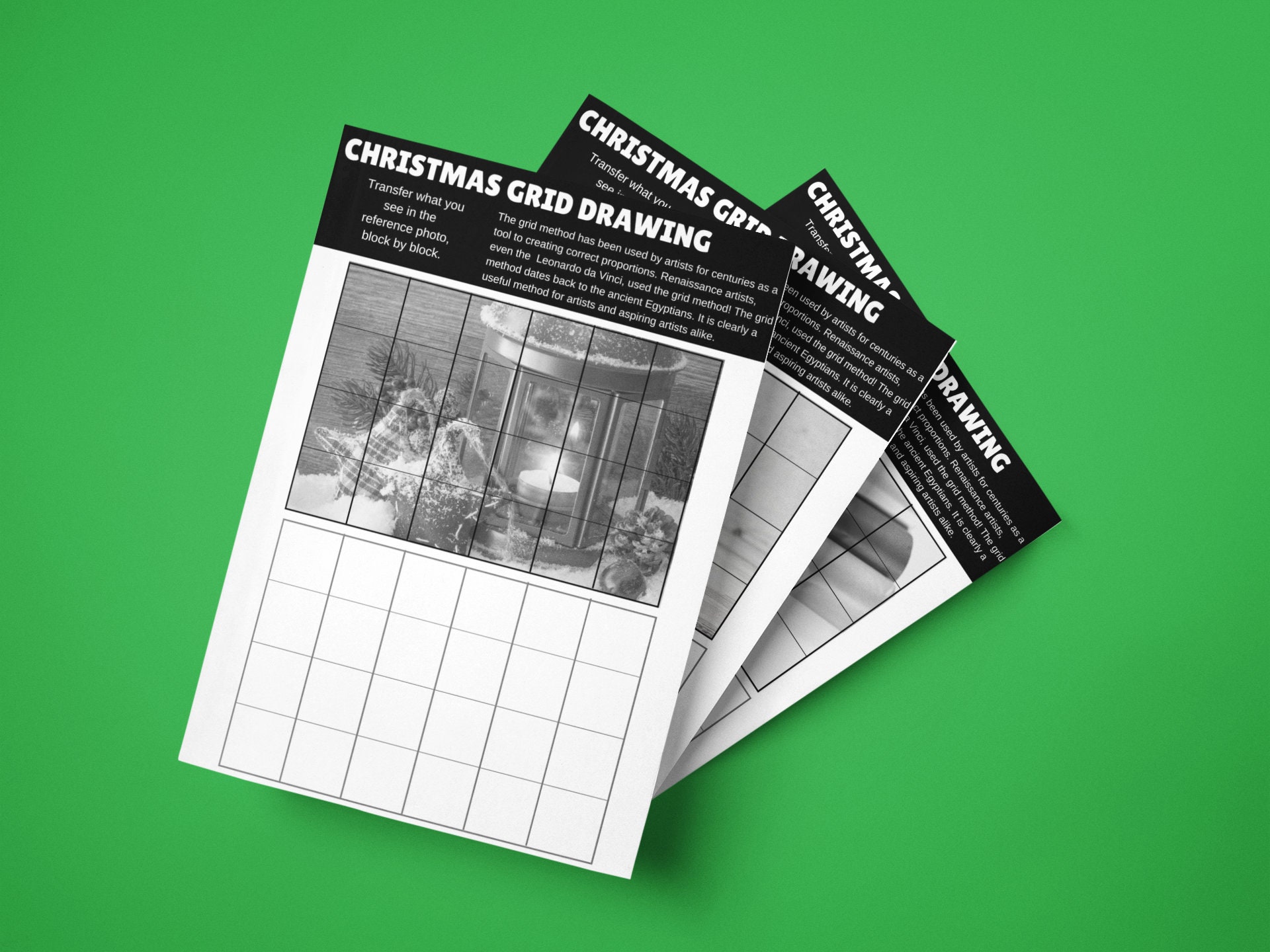 Christmas Grid Drawing Printable Art Worksheets Activity - Etsy Australia