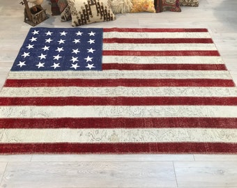 American Flag Rug - Etsy