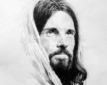 Jesus Christ Portrait, redeemer, Christian Art, Gospel Art Print ...