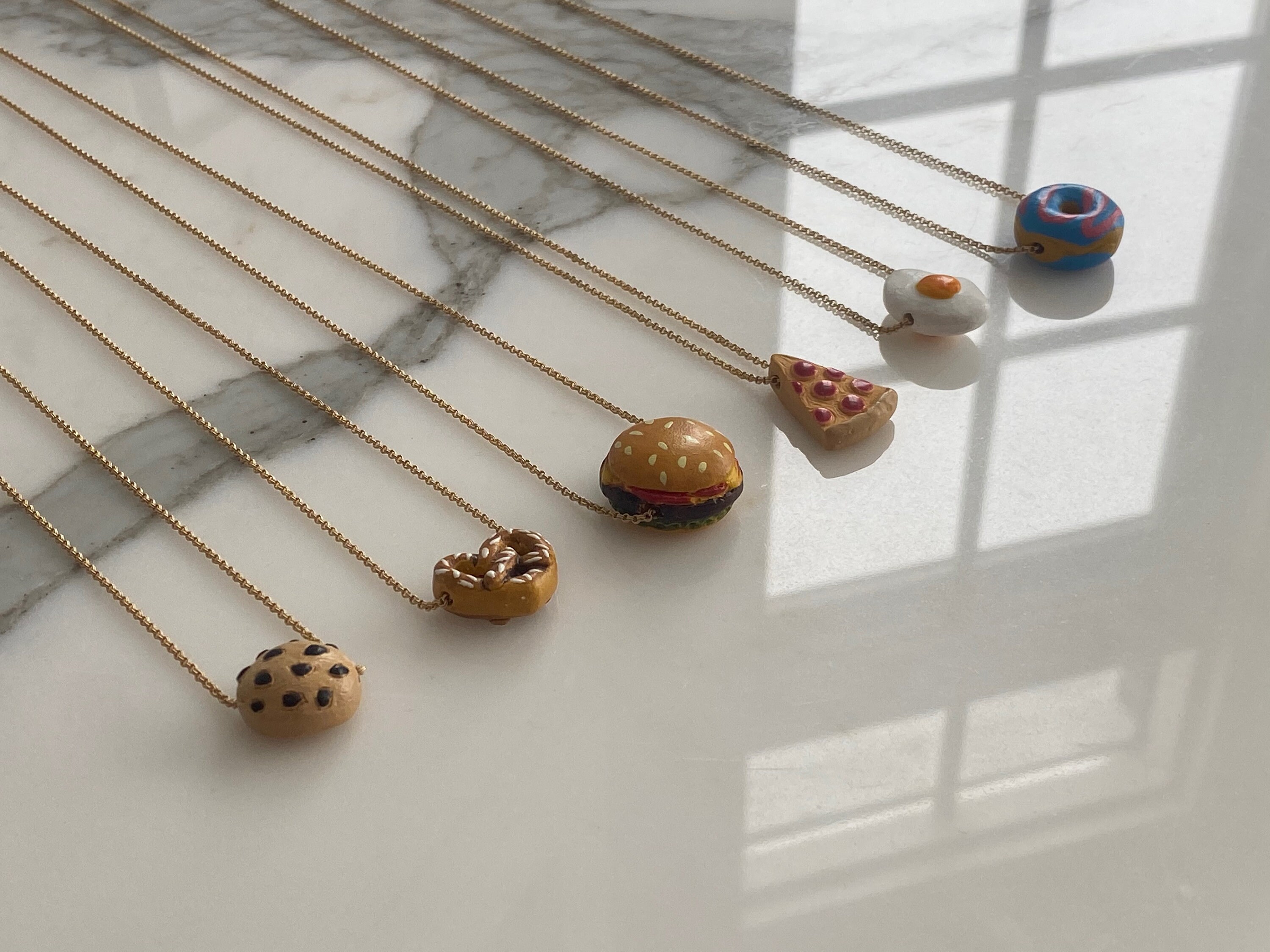 Hamburger FoodChain Collar unisex gold food chain - Etsy España