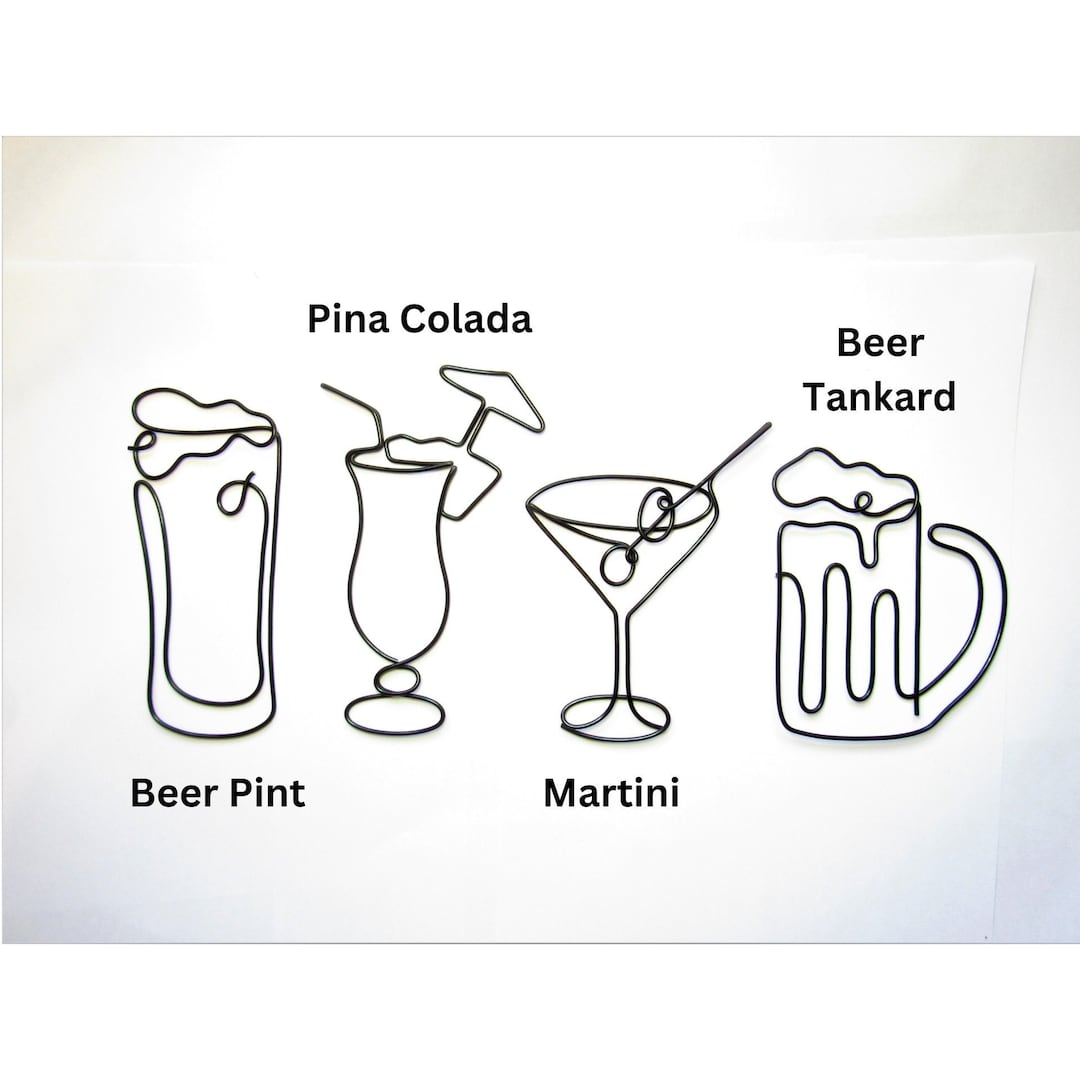 Cocktail Wire Beer Wire Sign Home Bar Sign Wall Art Decor, Pina Colada ...