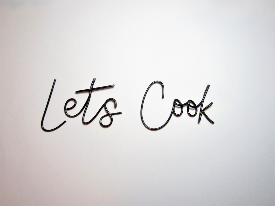 Lets Cook Kitchen Sign Wire Words Wall Art Kitchen Wall Decor, Kitchen ...