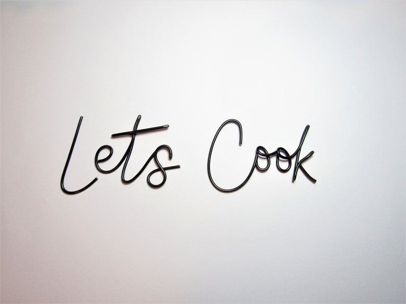 Lets Cook Kitchen Sign Wire Words Wall Art Kitchen Wall Decor, Kitchen ...