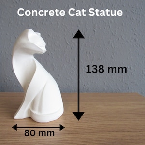 Concrete Cat Statue Decorative Cat Figurine Sculpture Ornament Gift ...