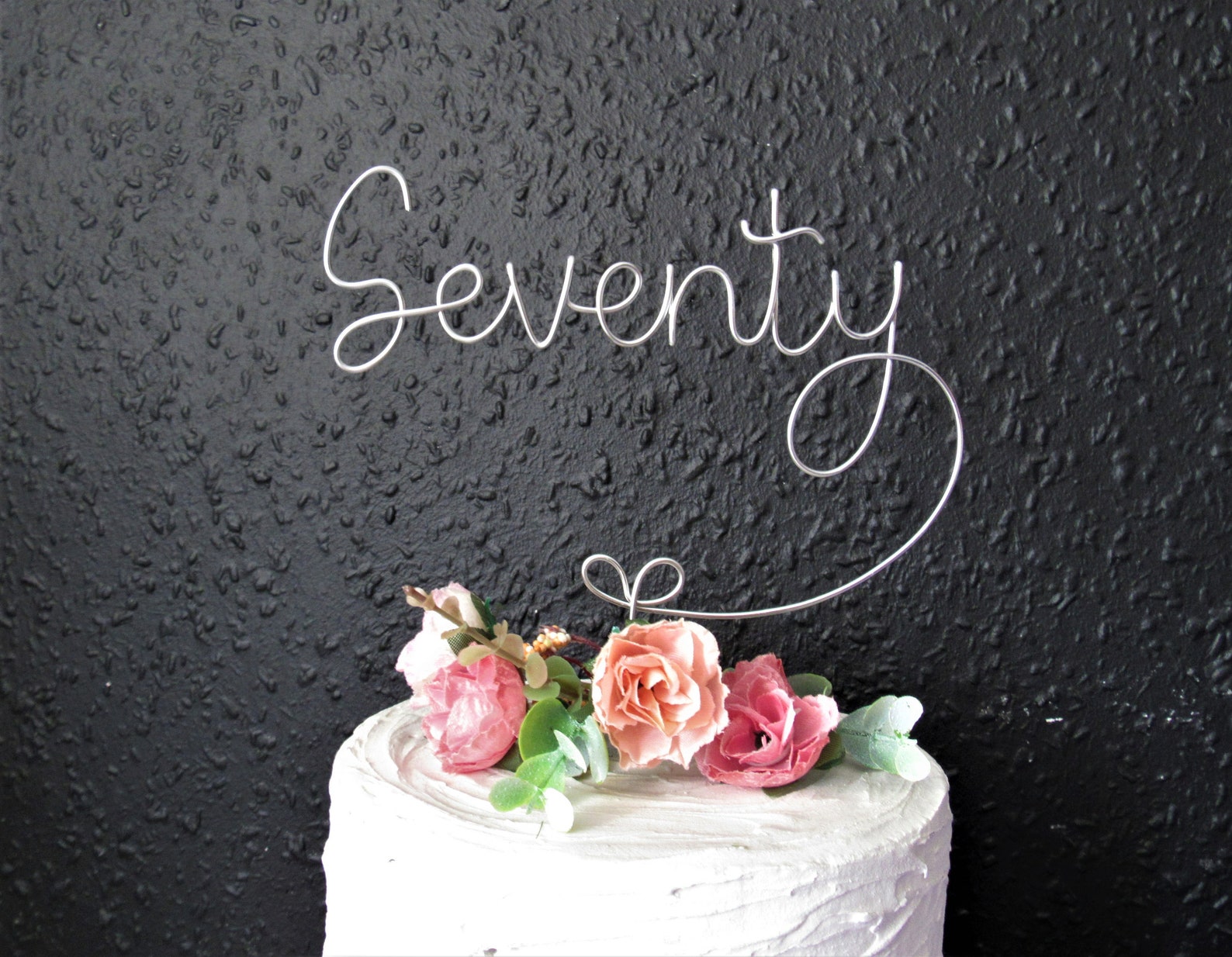 Custom Number 70th Birthday Cake Topper Wire Custom Seventy - Etsy UK