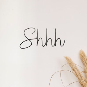 Shhh Sign Wire Word Quiet Sign for Nursery Wall Door Sign, Shhh Quiet ...