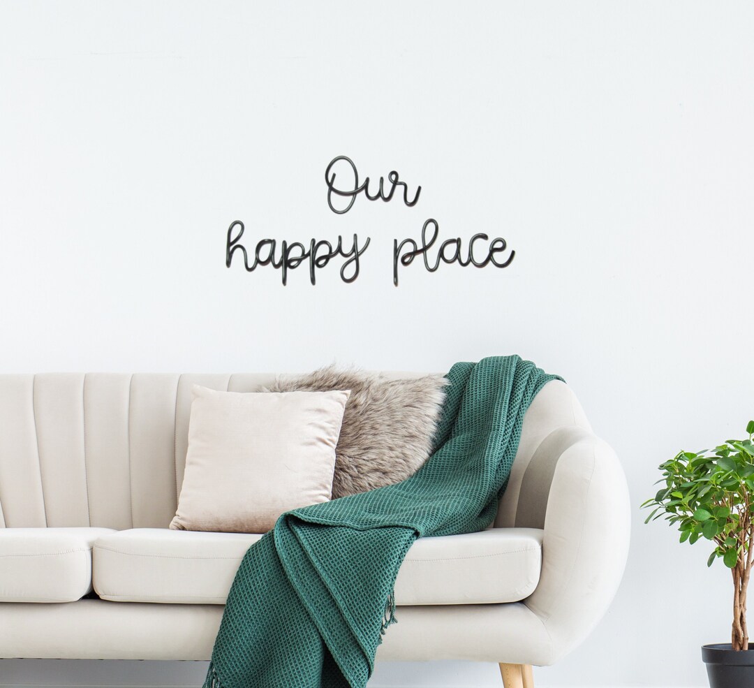 Our Happy Place Sign Wire Wall Art Words, Our Happy Place Metal Wall ...