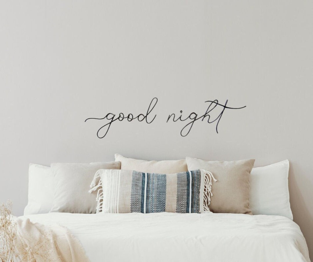Wire Good Night Sign Wire Words Bedroom Wall Decor Over the Bed, Good ...