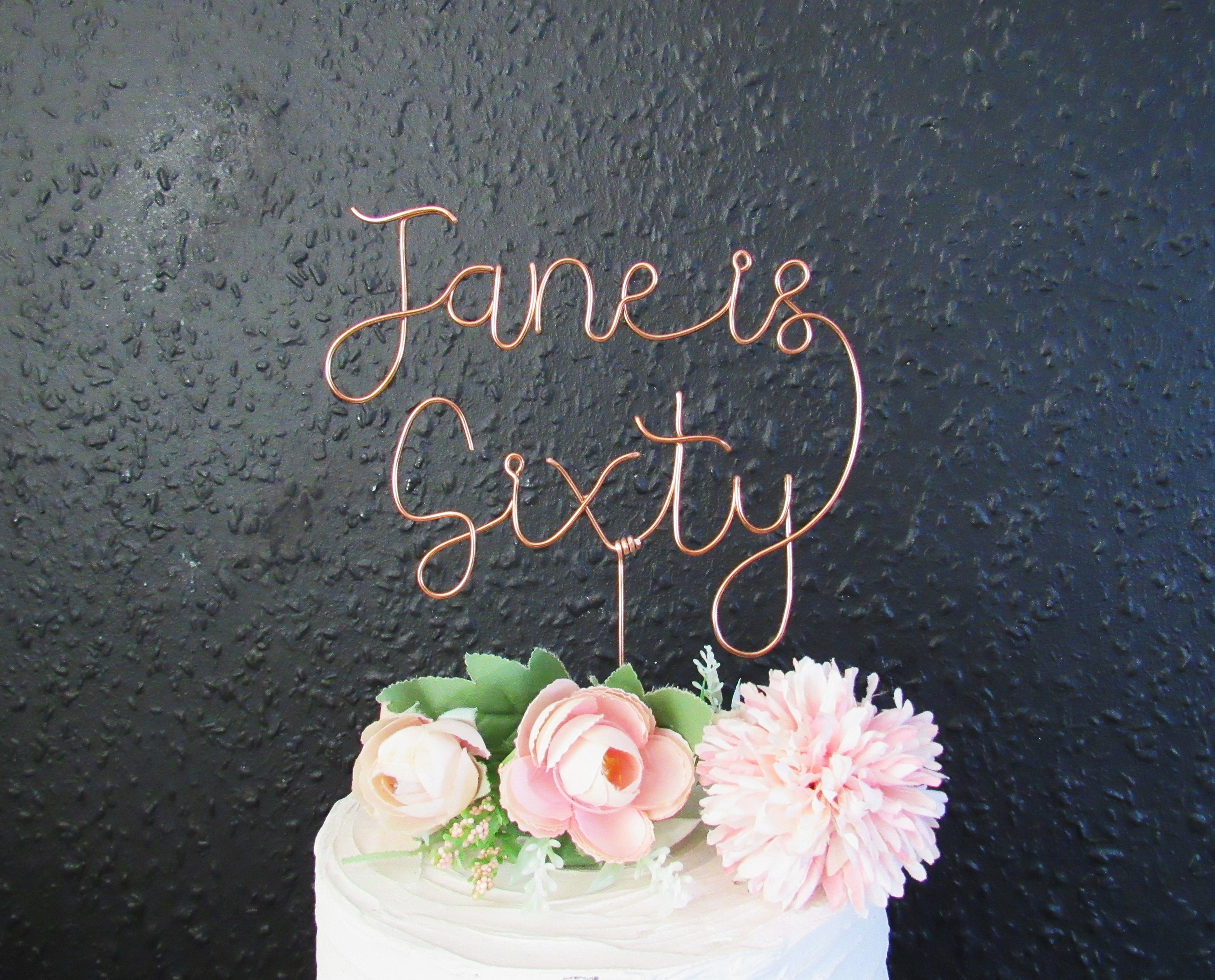 Custom Name and Age Birthday Cake Topper Wire, Custom Age Number Cake ...