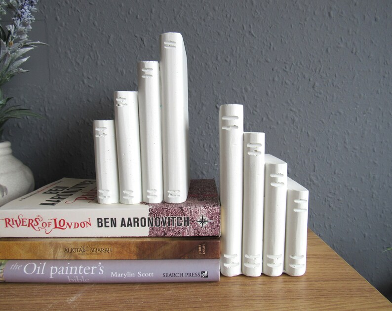 Book Shaped Bookends Concrete Bookends Bookshelf Decor Book Holder ...