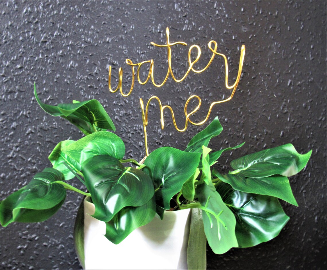 Water Me Sign Plant Marker Wire Water Me Plant Topper Garden - Etsy
