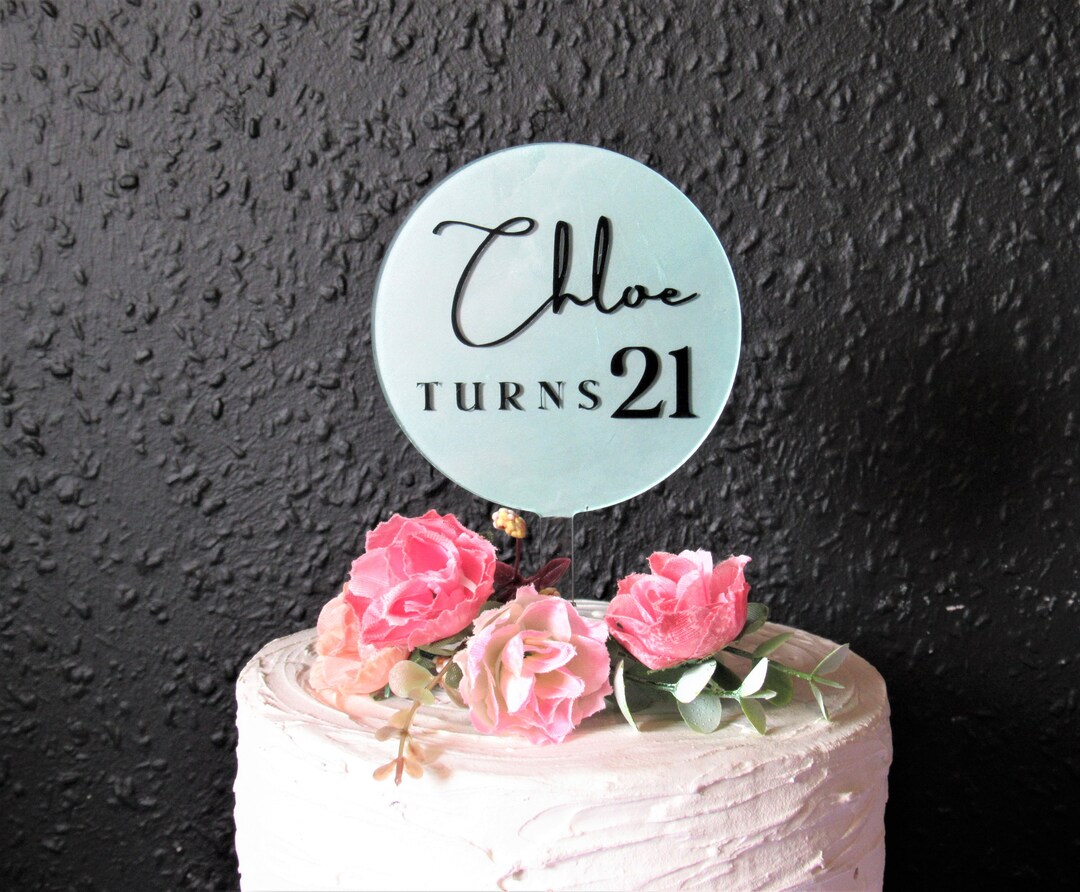 Custom Acrylic Cake Topper Birthday Cake Topper Personalised Name and ...
