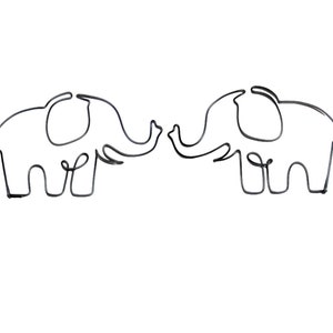 Elephant Metal Wire Wall Art, Elephant Gifts for Woman, Baby Elephant ...