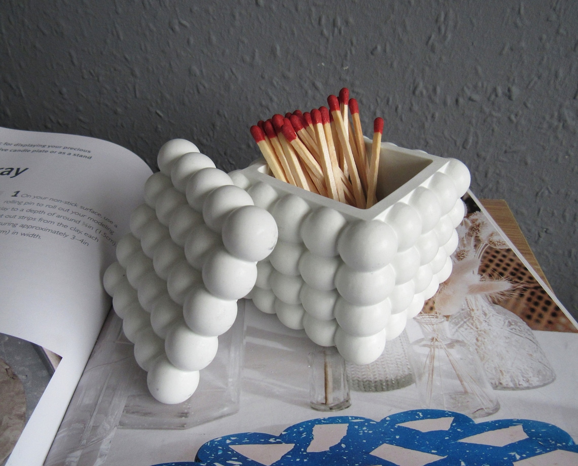 Concrete Cube Bubble Box Unique Bubble Jewellery Storage Box Decorative ...