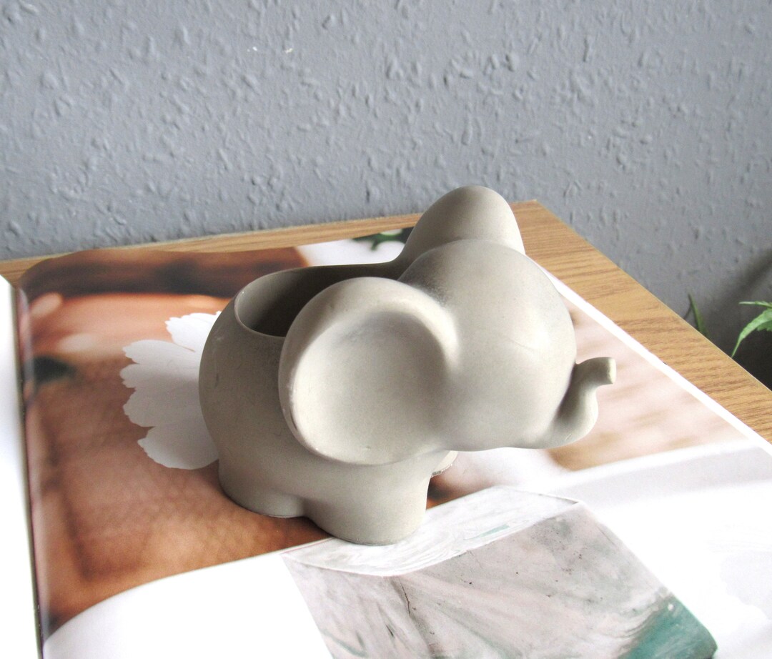 Concrete Cute Elephant Plant Pot Elephant Planter Gift Nursery Decor ...