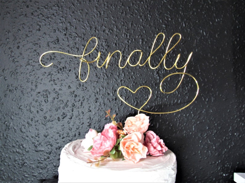 Finally Wedding Cake Topper Wire Finally Wire Cake Topper | Etsy UK