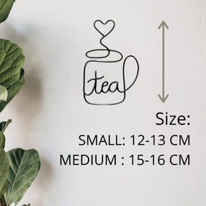Tea Cup Tea Mug Wire Sign, Tea Cups Gifts Wire Wall Art, Kitchen Wall ...