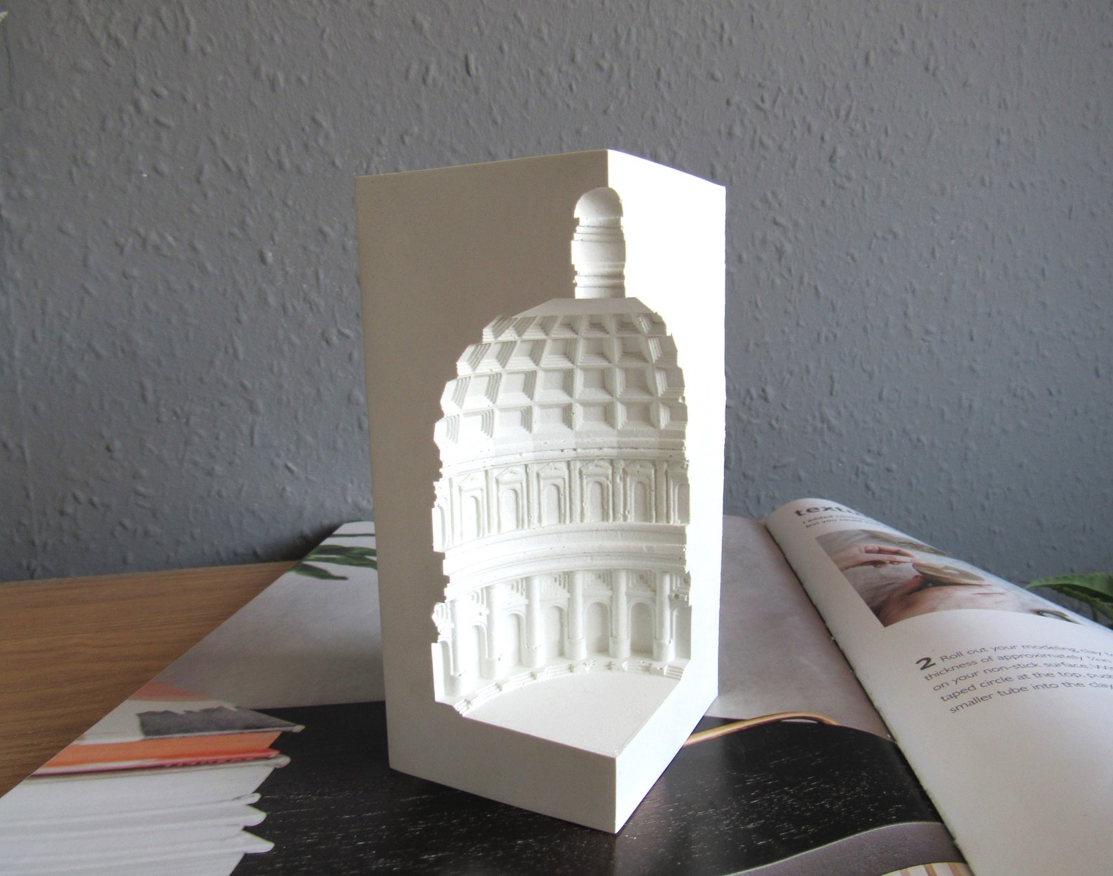 Concrete Pantheon Ornament Architect Gift, Roman Architectural Decor ...