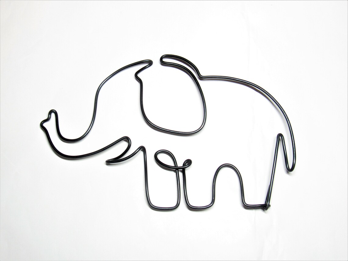 Elephant Metal Wire Wall Art, Elephant Gifts for Woman, Baby Elephant ...
