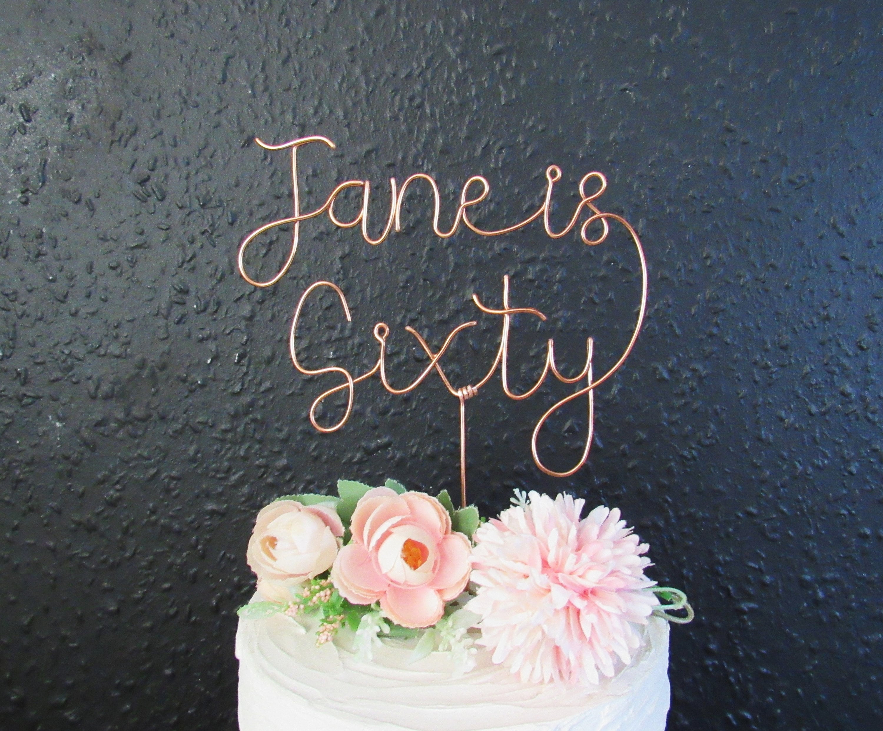 Custom Name and Age Birthday Cake Topper Wire, Custom Age Number Cake ...