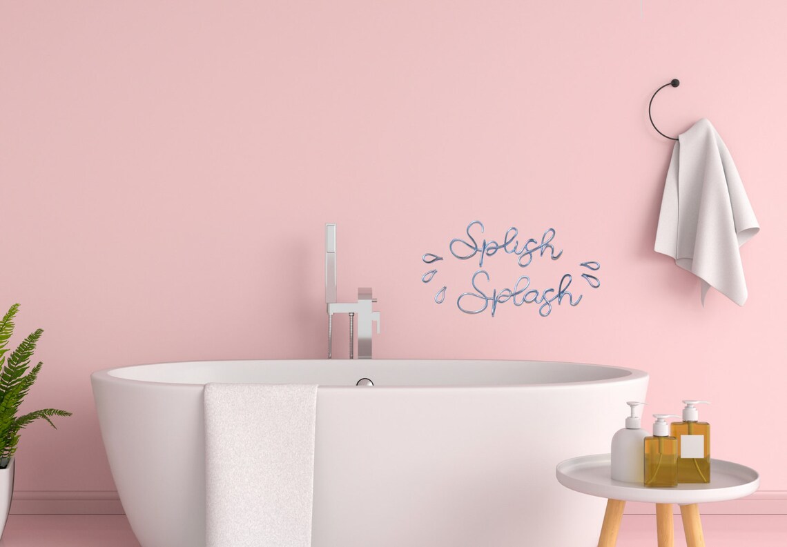 Splish Splash Wire Words Bathroom Sign Splish Splash Wire | Etsy