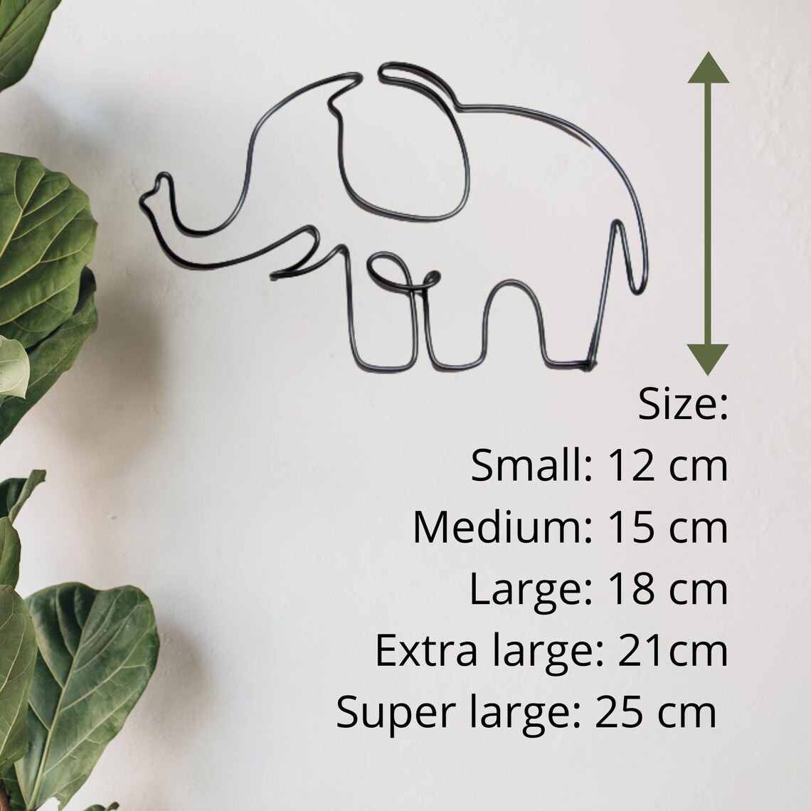 Elephant Metal Wire Wall Art, Elephant Gifts for Woman, Baby Elephant ...