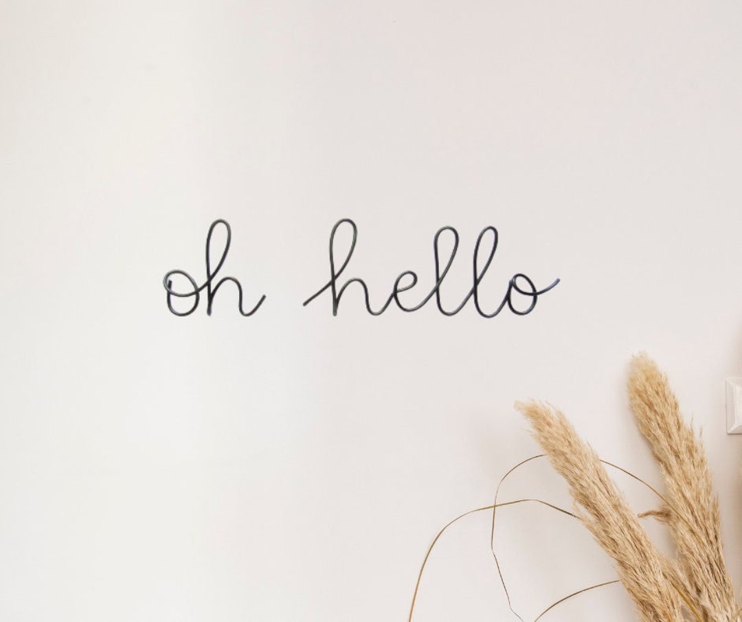 Oh Hello Wire Wall Art: Front Door Entryway Sign - Etsy