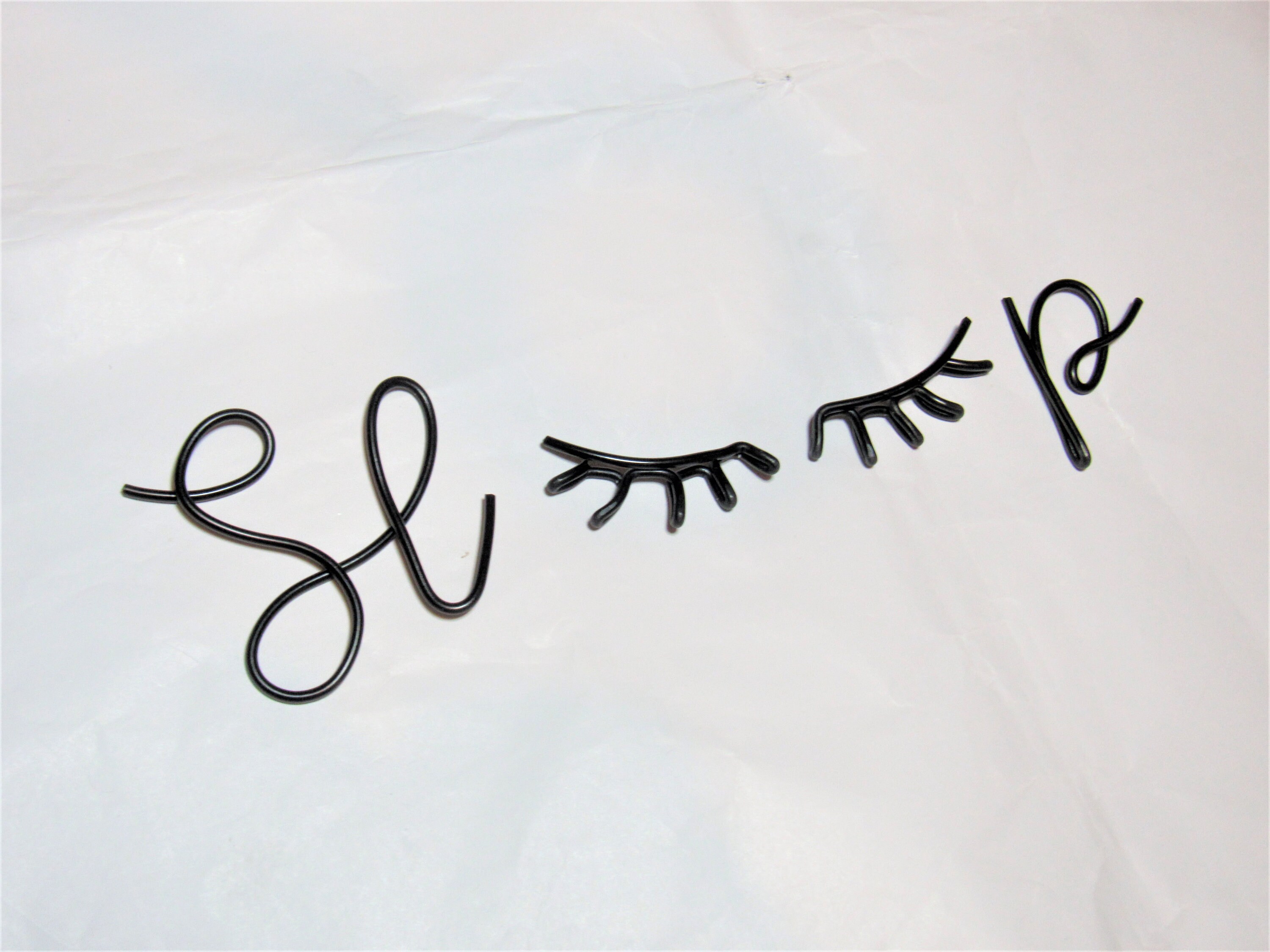 Sleep Wire Art Sign Above Bed Decor With Eyelashes Bedroom | Etsy