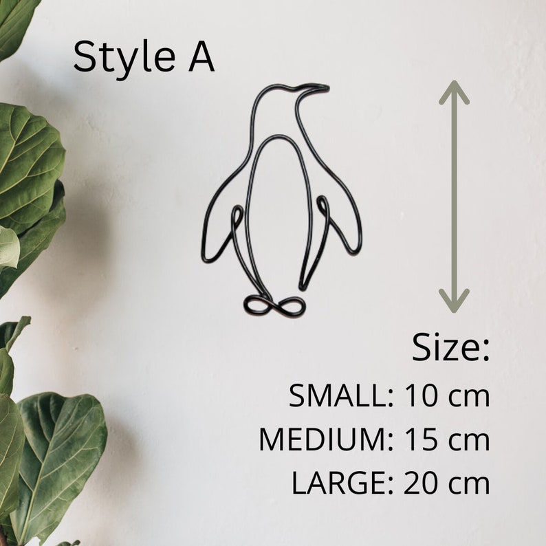Penguin Gift Wire Wall Art Decor Sign Christmas Ornament, Mom and Baby ...