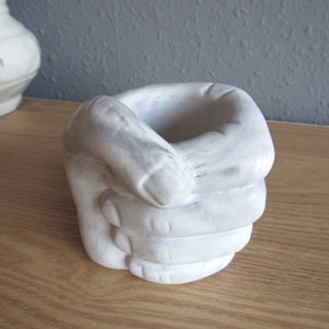 Concrete Hand Fist Pen Holder Pencil Utensil Toothbrush Holder Concrete ...