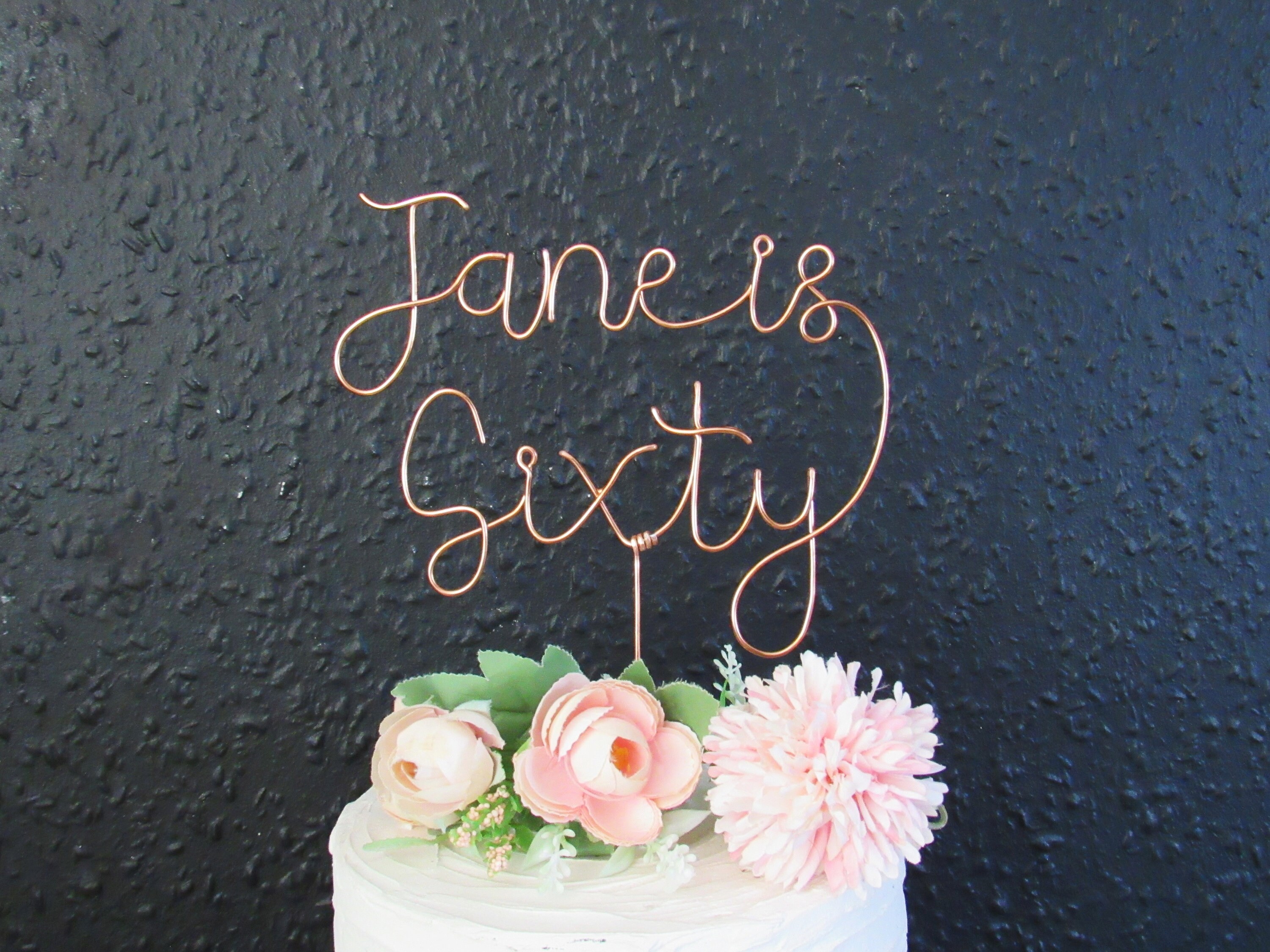 Custom Name and Age Birthday Cake Topper Wire, Custom Age Number Cake ...