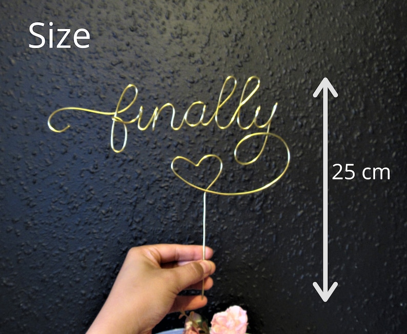 Finally Wedding Cake Topper Wire Finally Wire Cake Topper - Etsy UK