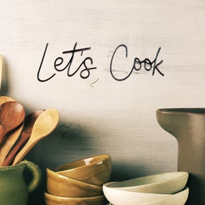 Lets Cook Kitchen Sign Wire Words Wall Art Kitchen Wall Decor, Kitchen ...