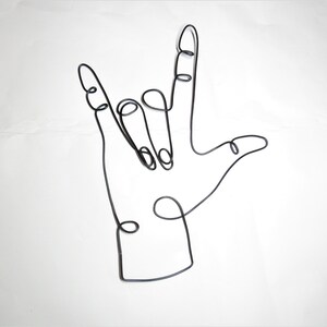 Wire Hand Sign ASL I Love You Metal Wall Art Home Decor, American Sign ...