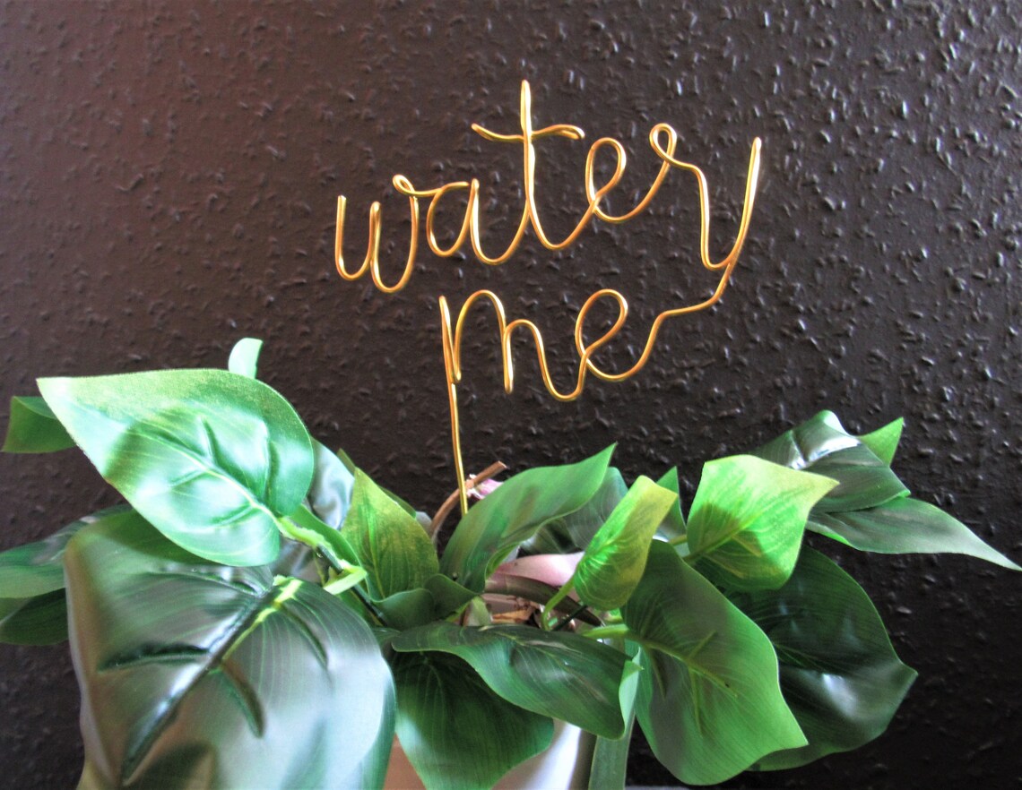 Water Me Sign Plant Marker Wire Water Me Plant Topper Garden - Etsy