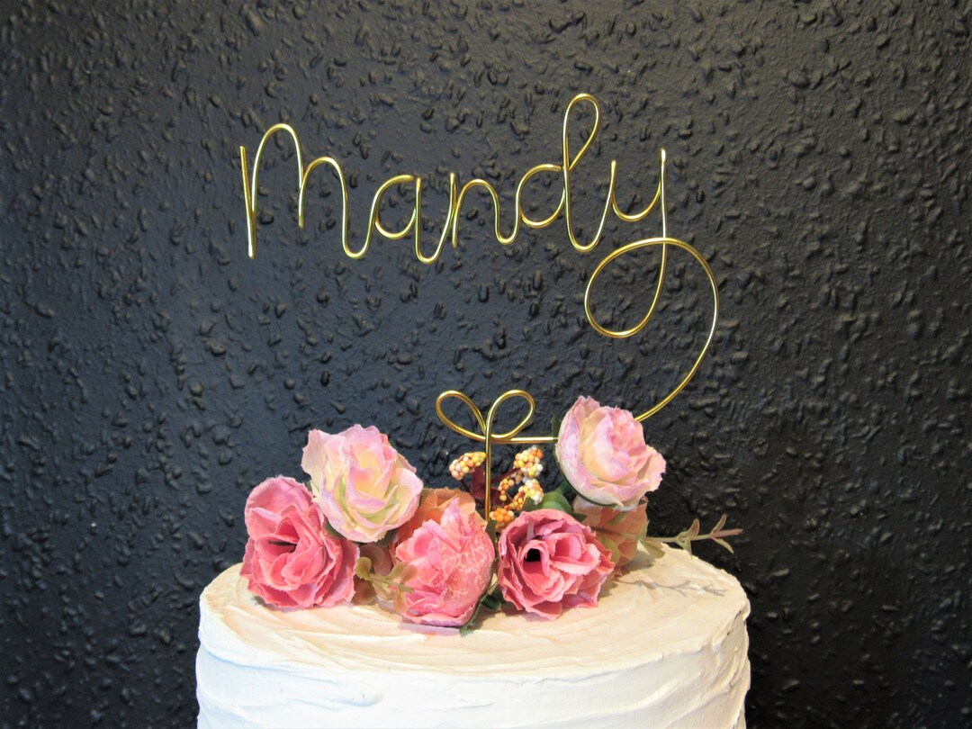 Custom Name Cake Topper Name Wire, Personalised Baby Name Birthday Cake ...