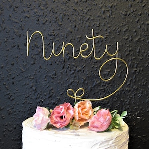 Custom Number 90th Ninety Birthday Cake Topper Wire, Custom Age Number ...