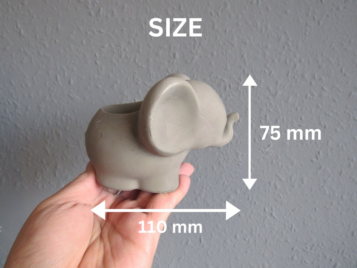 Concrete Cute Elephant Plant Pot Elephant Planter Gift Nursery Decor ...