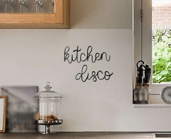 Kitchen Disco Sign Wire Wall Art Decor Kitchen Disco Metal - Etsy UK